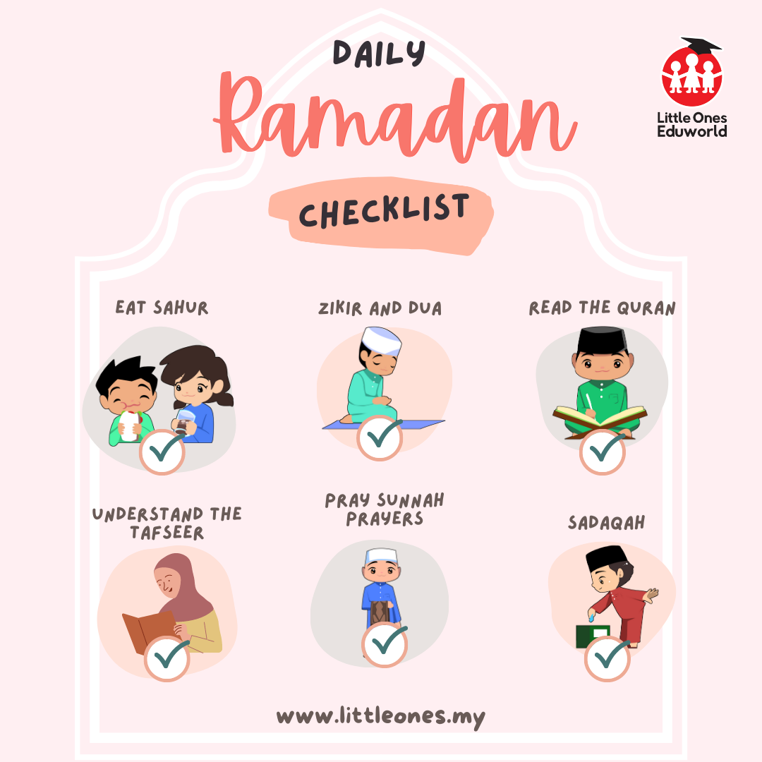 Daily Ramadan Checklist - LOE Preschool by Little Ones Eduworld