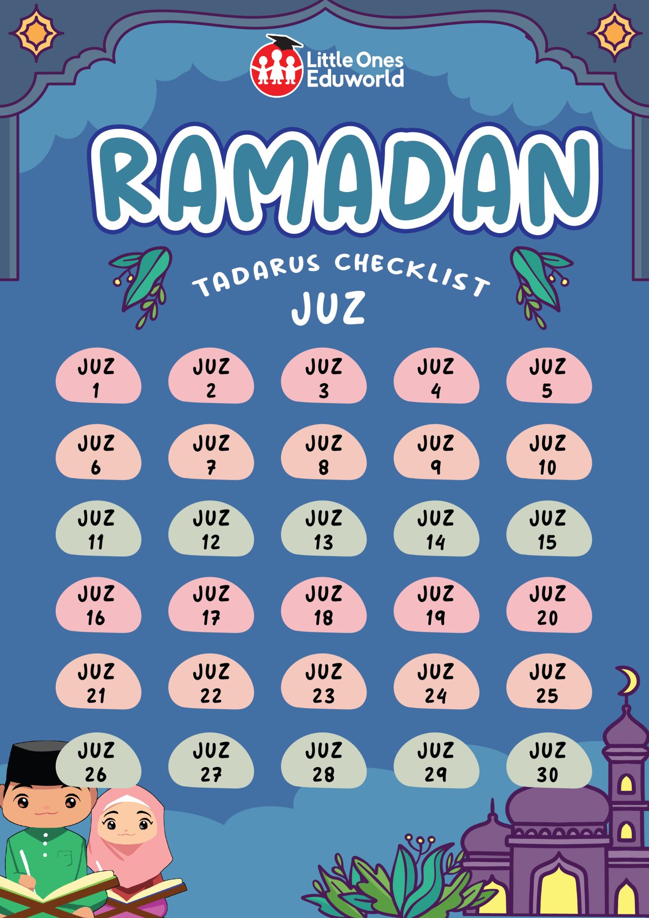 Ramadan Fasting Tracker & Tadarus Checklist - LOE Preschool by Little ...